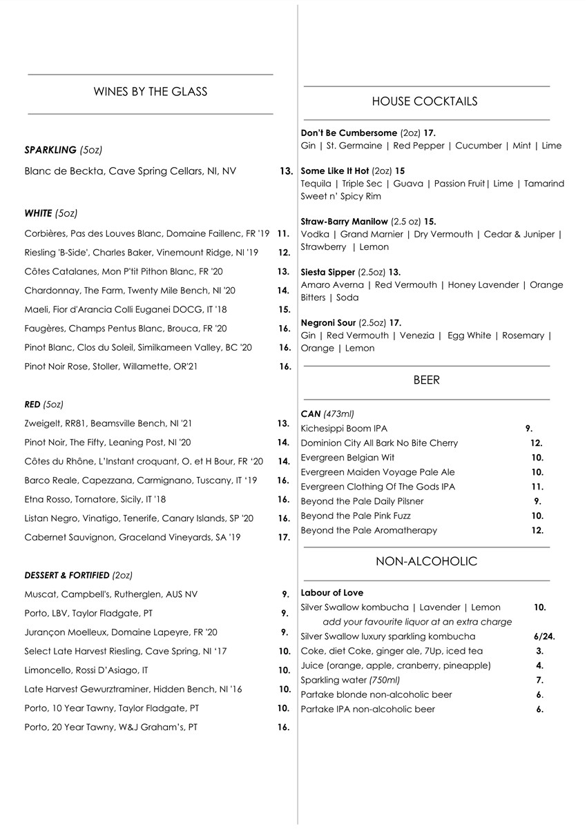 Dinner Menu