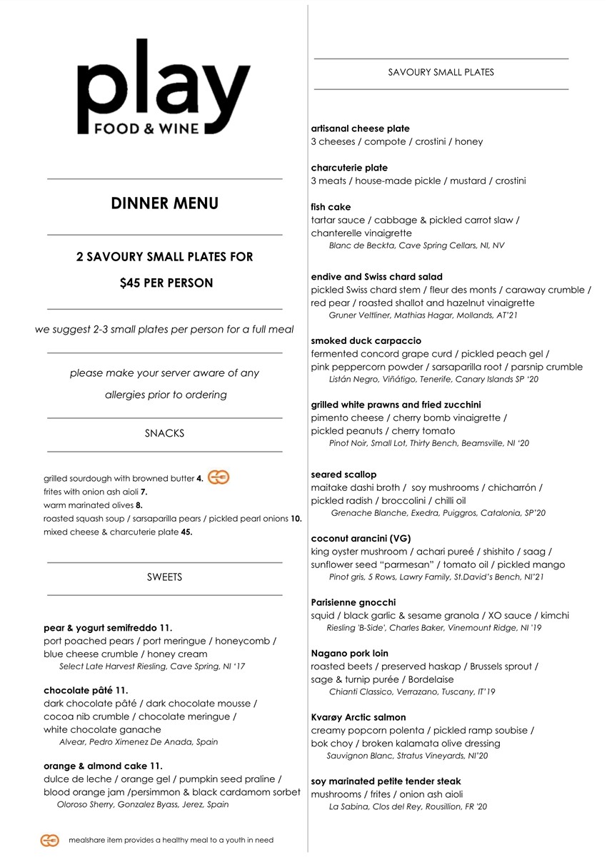 Dinner Menu Dinner Menu